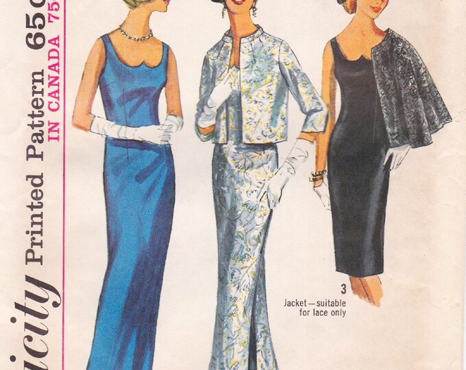 Vogue 7644 / Vintage Sewing Pattern / Strapless Evening Dress / Sizes ...