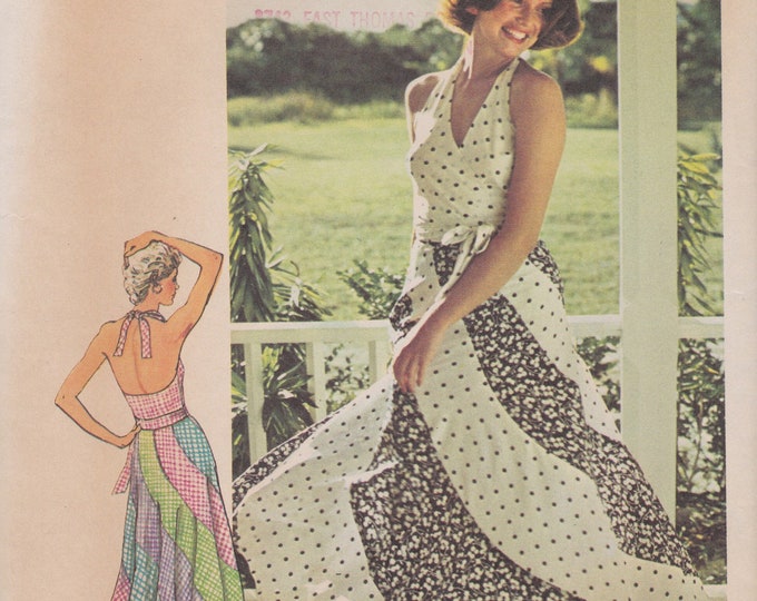 Simplicity 6312 / Vintage Sewing Pattern / Bias Swirl Skirt and Halter ...