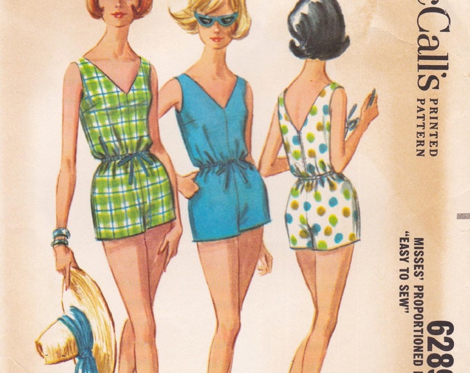 Simplicity 1608 Vintage 1950s Sewing Pattern Swimsuit Playsuit and ...