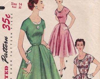 Vintage Fifties Sewing Pattern From Simplicity 1234 Dress Size 13 - Etsy