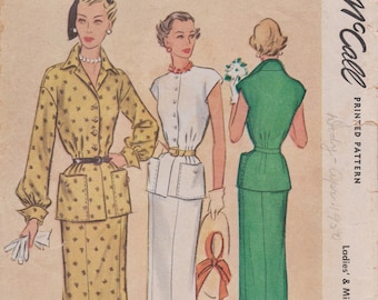 Butterick 9185 / Vintage Sewing Pattern / Overblouse and Skirt / Size ...