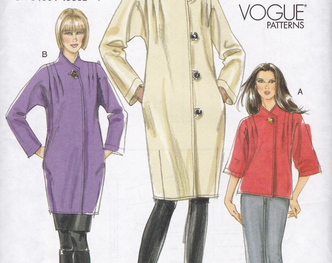 Butterick 5467 Sewing Pattern Coat Jacket With Raglan Sleeves Sizes 16 ...