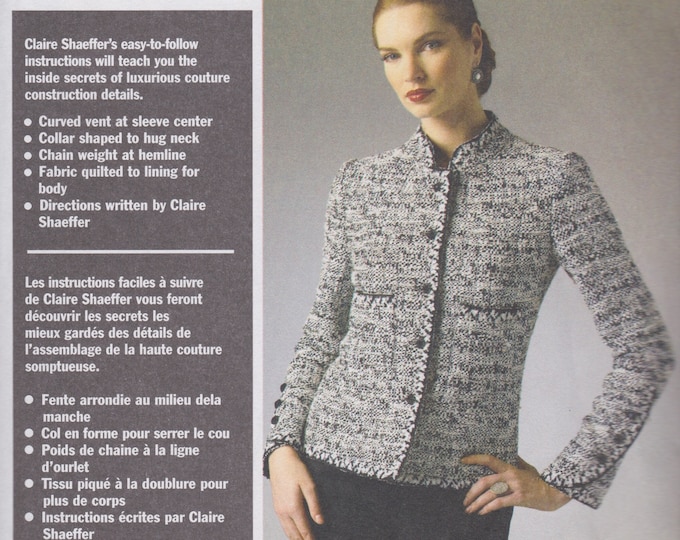 Vogue 8991 / Custom Couture Sewing Pattern by Claire Shaeffer / Jacket ...