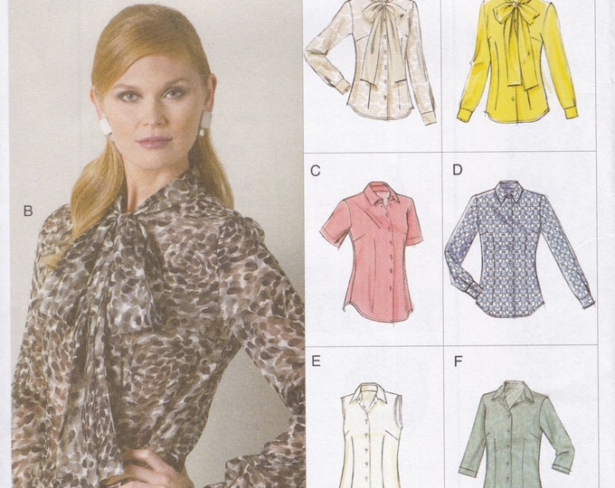 Vogue 8772 Easy Options Sewing Pattern Blouse Shirt Top Sizes 6 8 10 12 ...