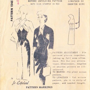Spadea 1245 Original Vintage Designer Sewing Pattern by Jo Copeland ...