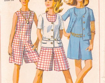 Butterick 9185 / Vintage Sewing Pattern / Overblouse and Skirt / Size ...