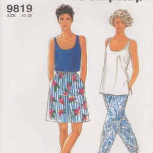 Simplicity 9819 Vintage Sewing Pattern Sleeveless Top Pants and Shorts ...