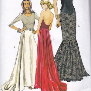 Vogue 8329 Sewing Pattern Evening Skirt Fishtail Hemline Sizes 12 14 16 ...