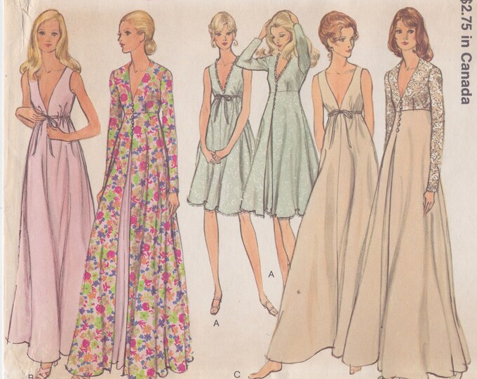 Vogue 8171 / Vintage Sewing Pattern / Nightgown and Robe / Size 12 Bust ...