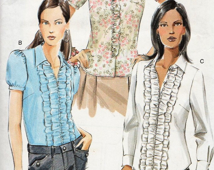 Vogue 8252 / Out of Print Sewing Pattern / Ruffled Blouse Shirt Top ...