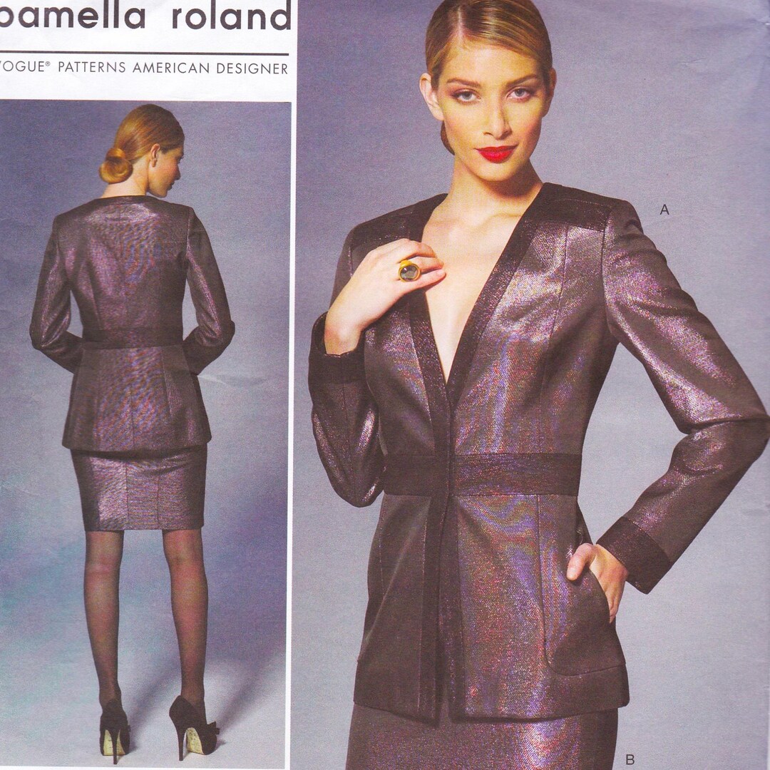Vogue 1279 Designer Sewing Pattern by Pamella Roland Jacket Skirt Suit ...