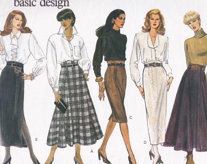 Very Easy Vogue 1193 Vintage Basic Design Sewing Pattern Skirt Sizes 8 ...