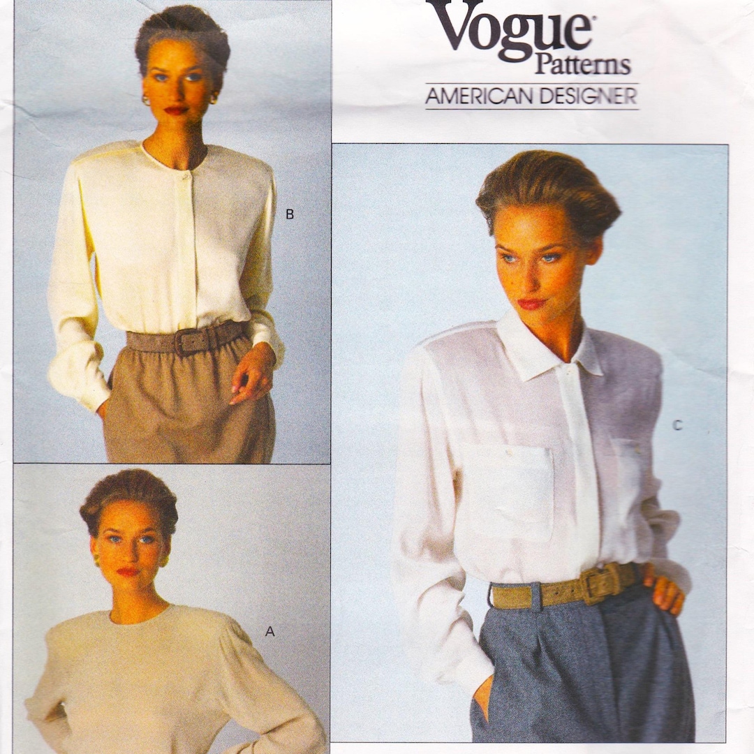Very Easy Vogue 2397, Calvin Klein Sewing Pattern, Blouse, Sizes 6 8 10 ...