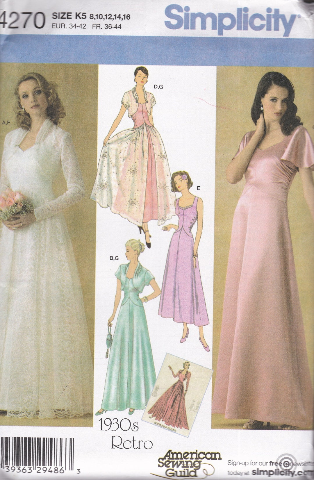 Simplicity 4270 Reissue Sewing Pattern Reproduction of A 1930s Design ...