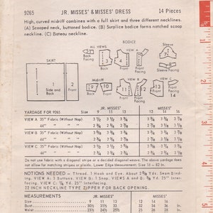 Butterick 9265 Vintage Sewing Pattern Dress Size 14 Bust 34 Unused - Etsy