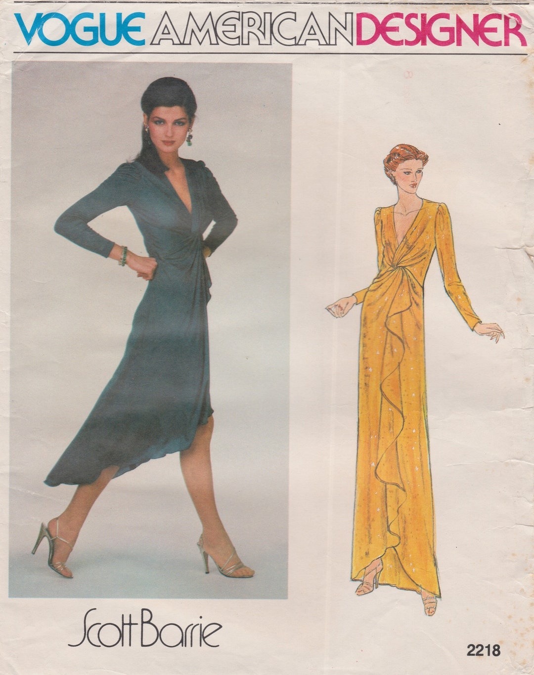 Vogue 2218 Vintage Designer Sewing Pattern by Scott Barrie Wrap Dress ...
