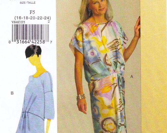 Vogue 8487 Sewing Pattern Pullover Dress Sizes 16 18 20 22 24 Bust 38 ...