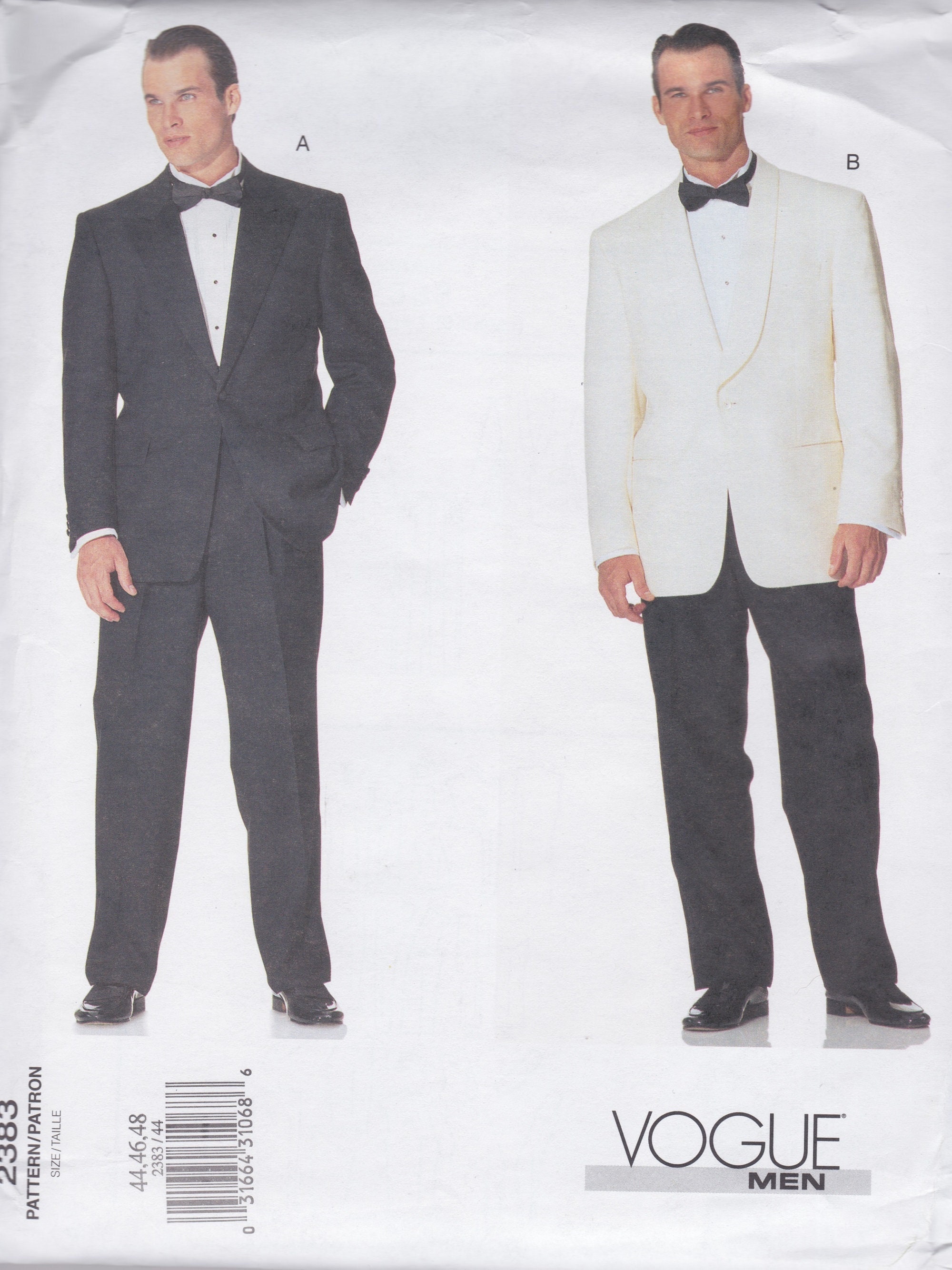 Patterns Tuxedo Dinner Jacket Suit Pants Trousers Vogue Men 2383 Mans ...