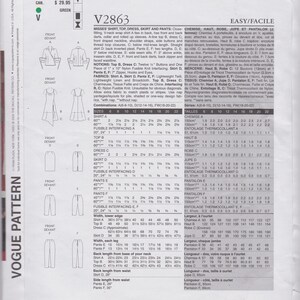 Vogue Wardrobe 2863 / Sewing Pattern / Dress Trousers Pants - Etsy