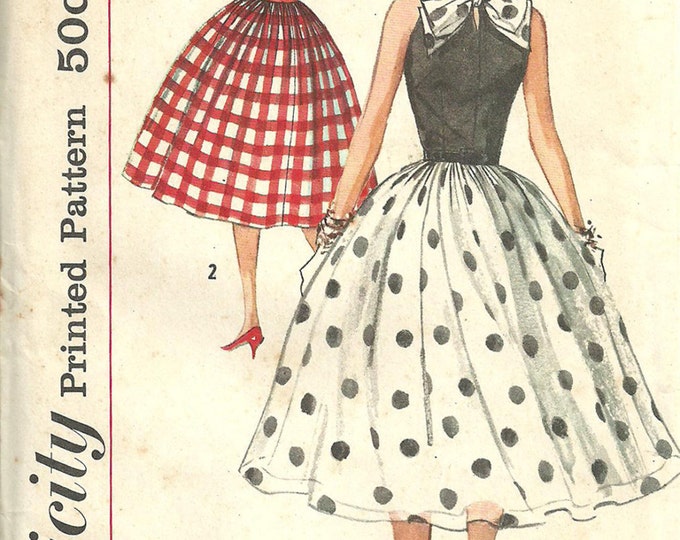 Simplicity 2539 Vintage 50s Sewing Pattern Dress Size 14 Bust 34 - Etsy