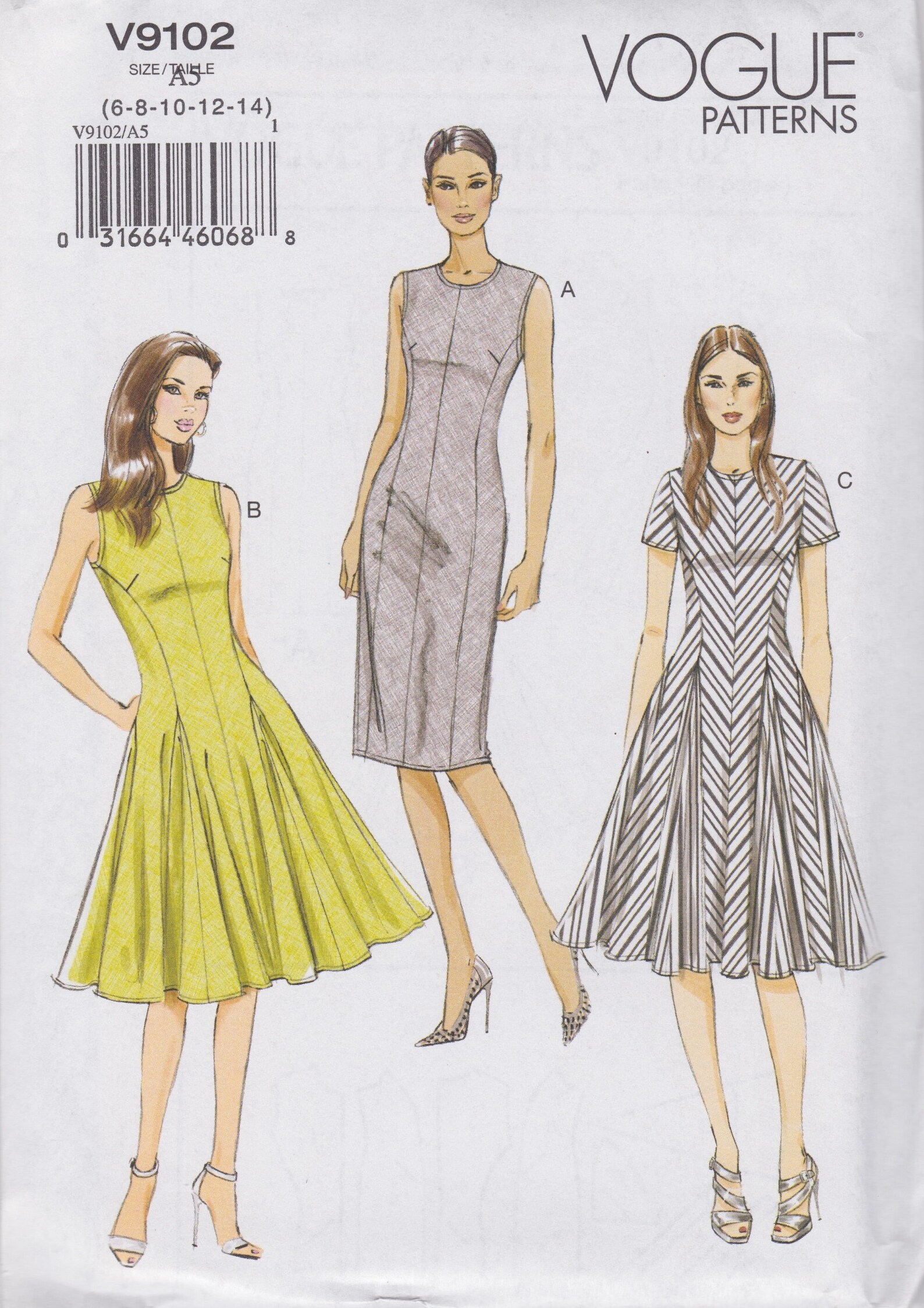 Vogue 9102 / Sewing Pattern / Bias Dress With Princess Seams / - Etsy