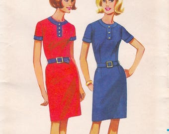Simplicity 8588 Vintage 1960s Sewing Pattern Dress Size 12 Bust 34 ...