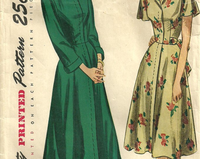 Vintage 40s Sewing Pattern Simplicity 2171 Lingerie Robe Housecoat Size ...