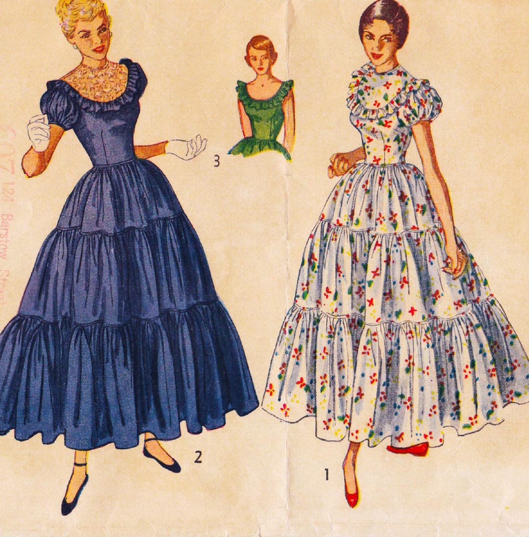 Simplicity 3040 Vintage 1940s Sewing Pattern Dress Size 16 Bust 34 - Etsy