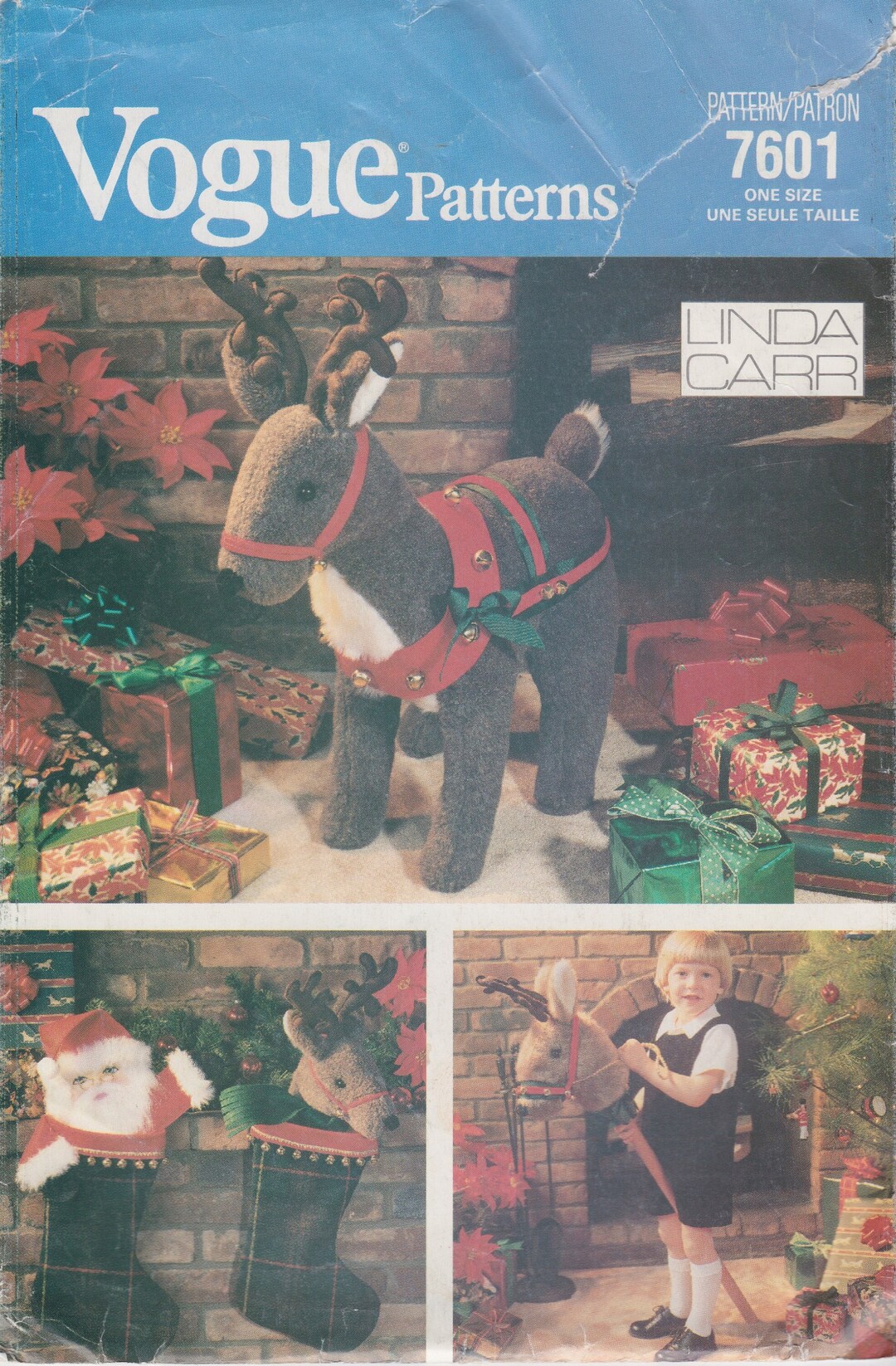 Vogue 7601 Vintage Craft Sewing Pattern by Linda Carr Stick Reindeer ...