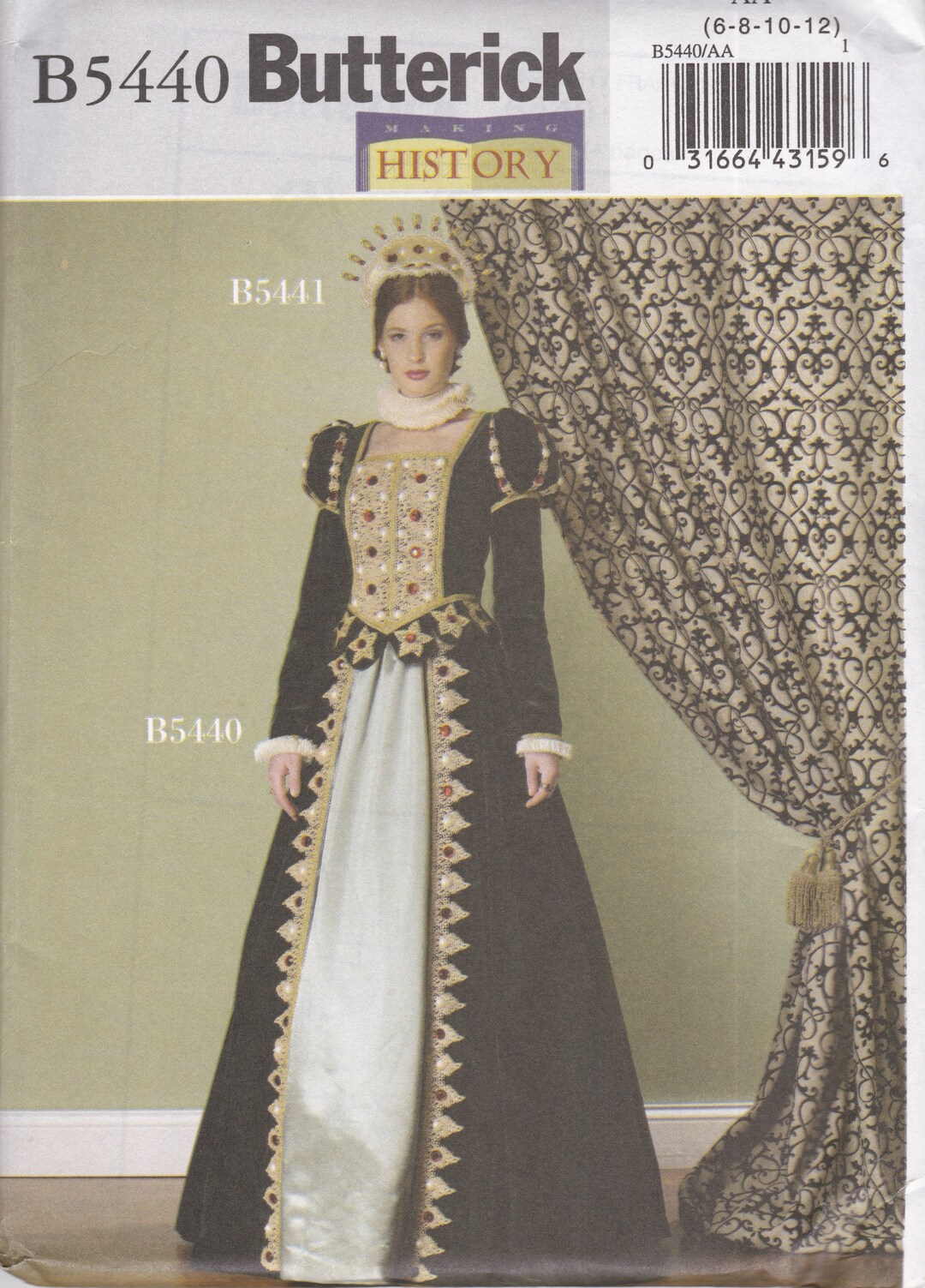 Butterick 5440 Making History Sewing Pattern Skirt Top Gown Historical ...