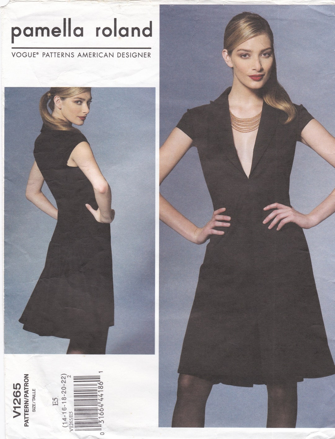 Vogue 1265 Designer Sewing Pattern by Pamella Roland Dress Sizes 14 16 ...