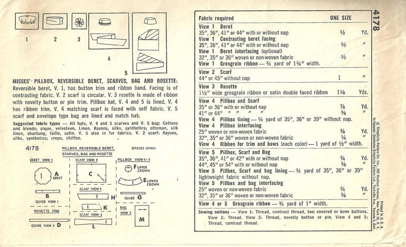 Simplicity 4178 / Vintage Fashion Accessories Sewing Pattern / | Etsy