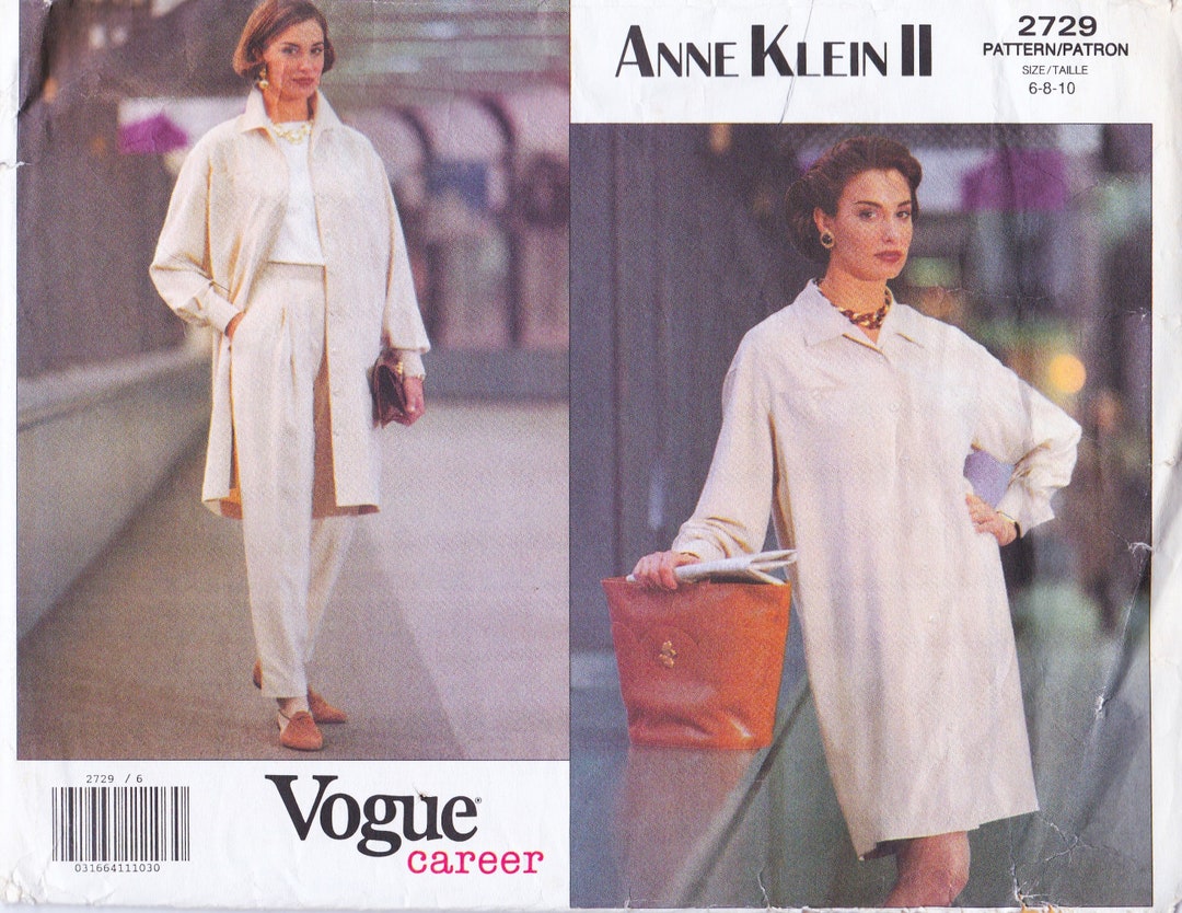 Vogue 2729 Vintage Designer Sewing Pattern by Anne Klein Dress Trousers ...