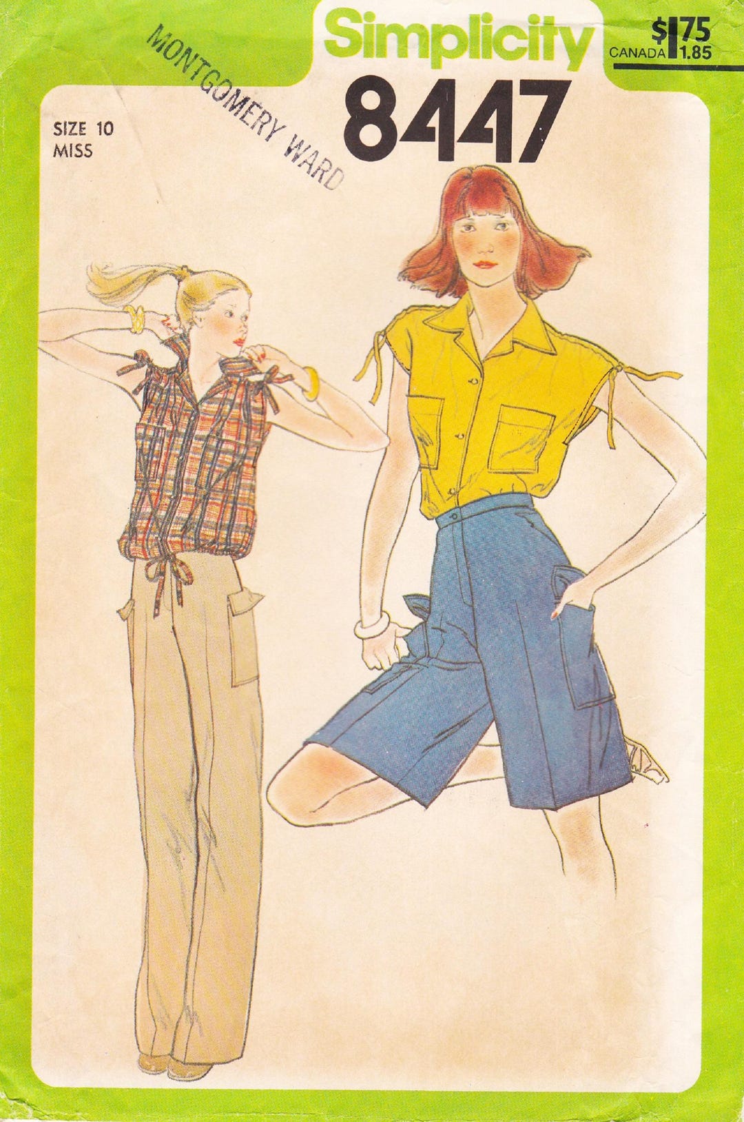 Simplicity 8447 Vintage 1970s Sewing Pattern Trousers Pants Shorts ...