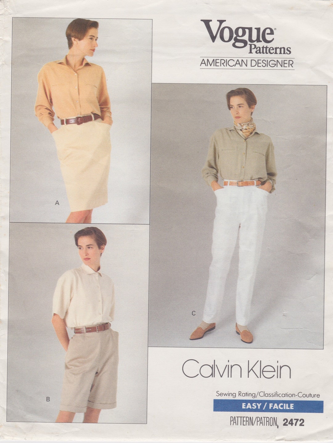 Vogue 2472 Vintage Designer Sewing Pattern by Calvin Klein - Etsy