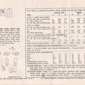 Simplicity 1561 Vintage 1950s Sewing Pattern Dress Cummerbund and ...