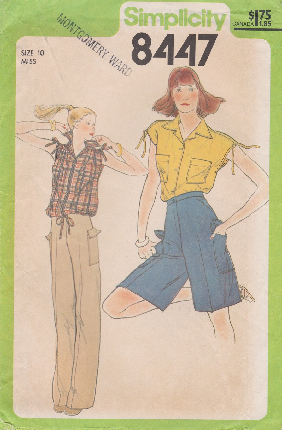 Simplicity 8447 Vintage 1970s Sewing Pattern Trousers Pants Shorts ...