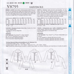 Vogue 8795 Sewing Pattern by Marcy Tilton Jacket Sizes 6 8 10 12 14 ...