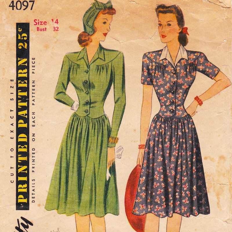 1940s Day Dress - Etsy