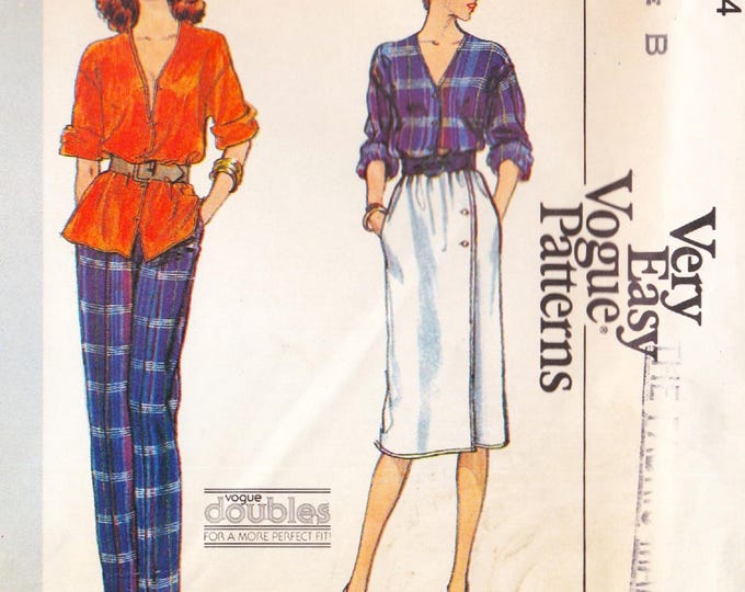 Very Easy Vogue 8462 Vintage 1970s Sewing Pattern Trousers Pants Waist ...