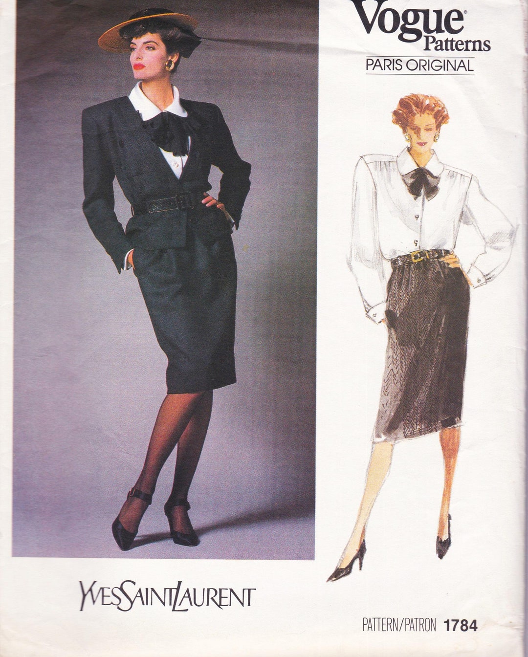 Vogue Paris Original 1784 Vintage Designer Sewing Pattern Yves Saint ...
