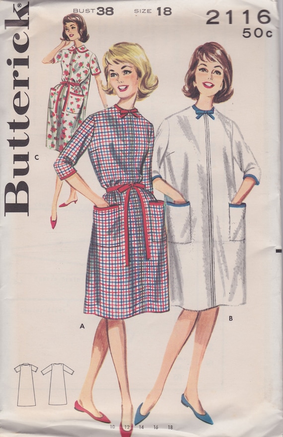Butterick 2116 / Vintage Sewing Pattern / Housecoat Robe - Etsy