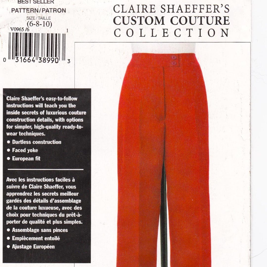 Vogue 7881 Custom Couture Sewing Pattern by Claire Shaeffer Trousers ...