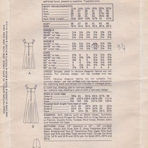 Vogue 9338 / Vintage Sewing Pattern / Cape Cloak Dress Gown / - Etsy