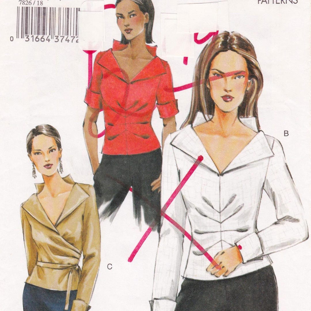 Vogue 7826 Vintage Sewing Pattern Shirt Blouse Top Sizes 18 20 22 Bust ...