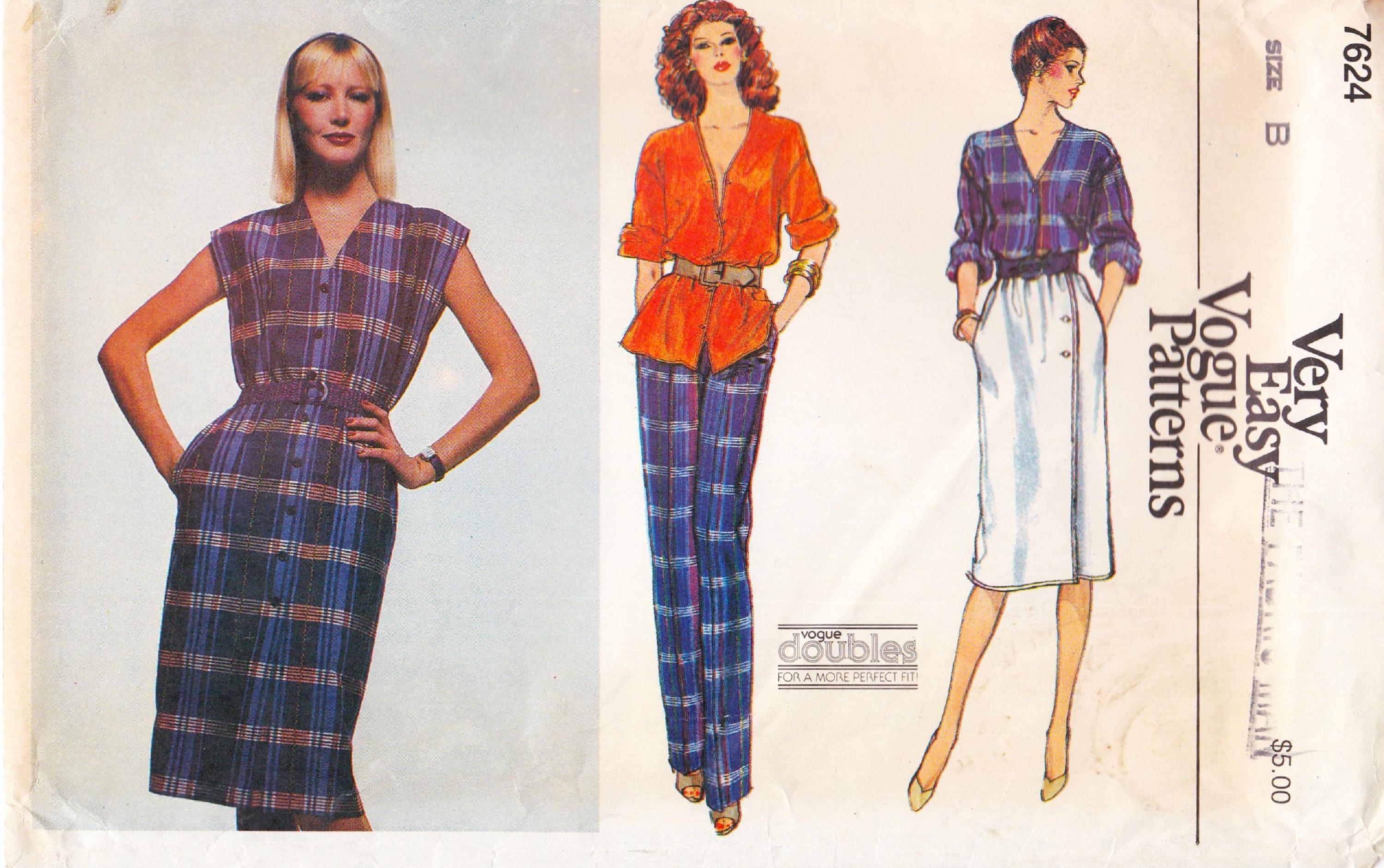 Very Easy Vogue 7624 Vintage Sewing Pattern Trousers Pants Skirt Top ...