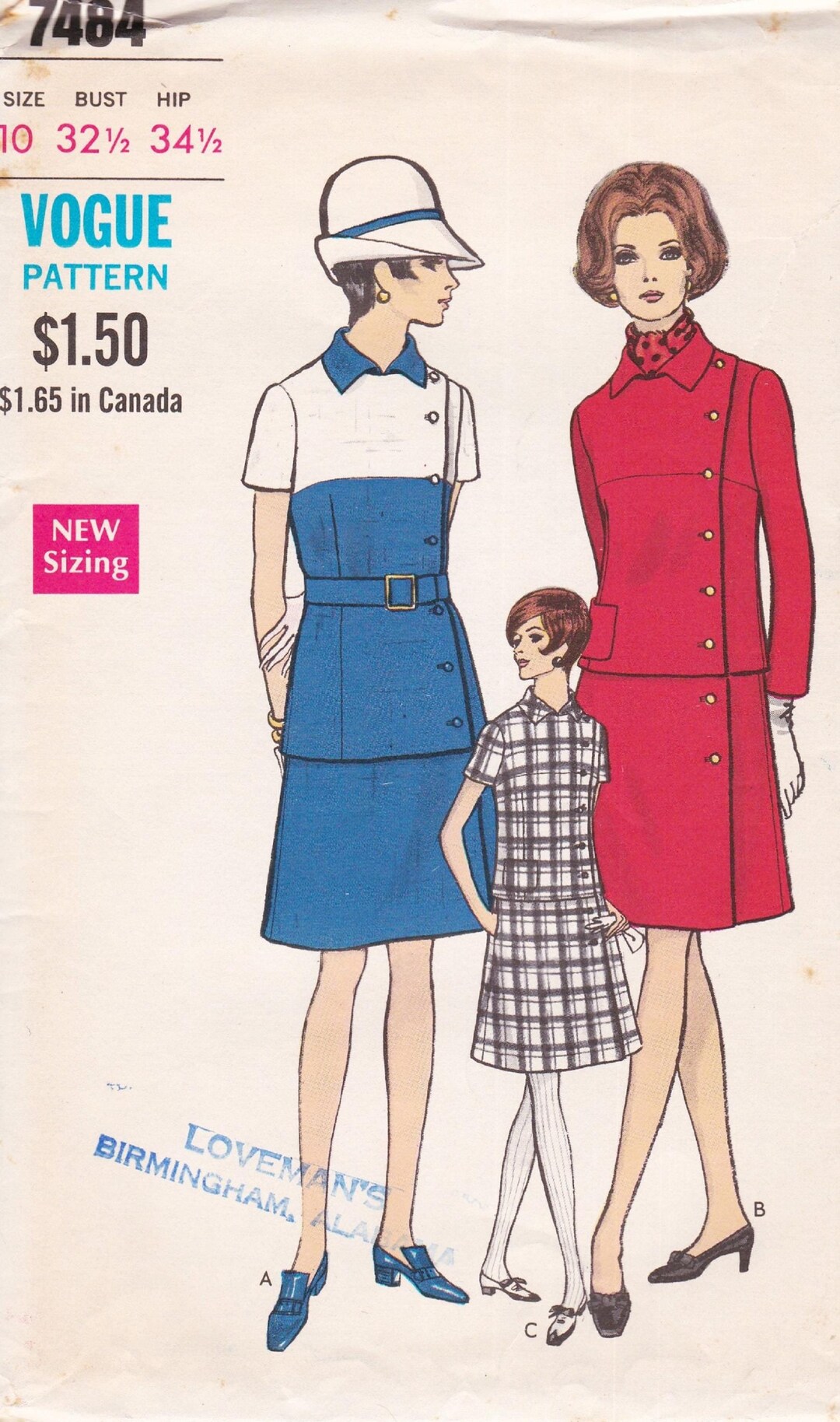 Vogue 7484 Vintage Sewing Pattern Skirt Blouse Jacket Size 10 Bust 32 1 ...