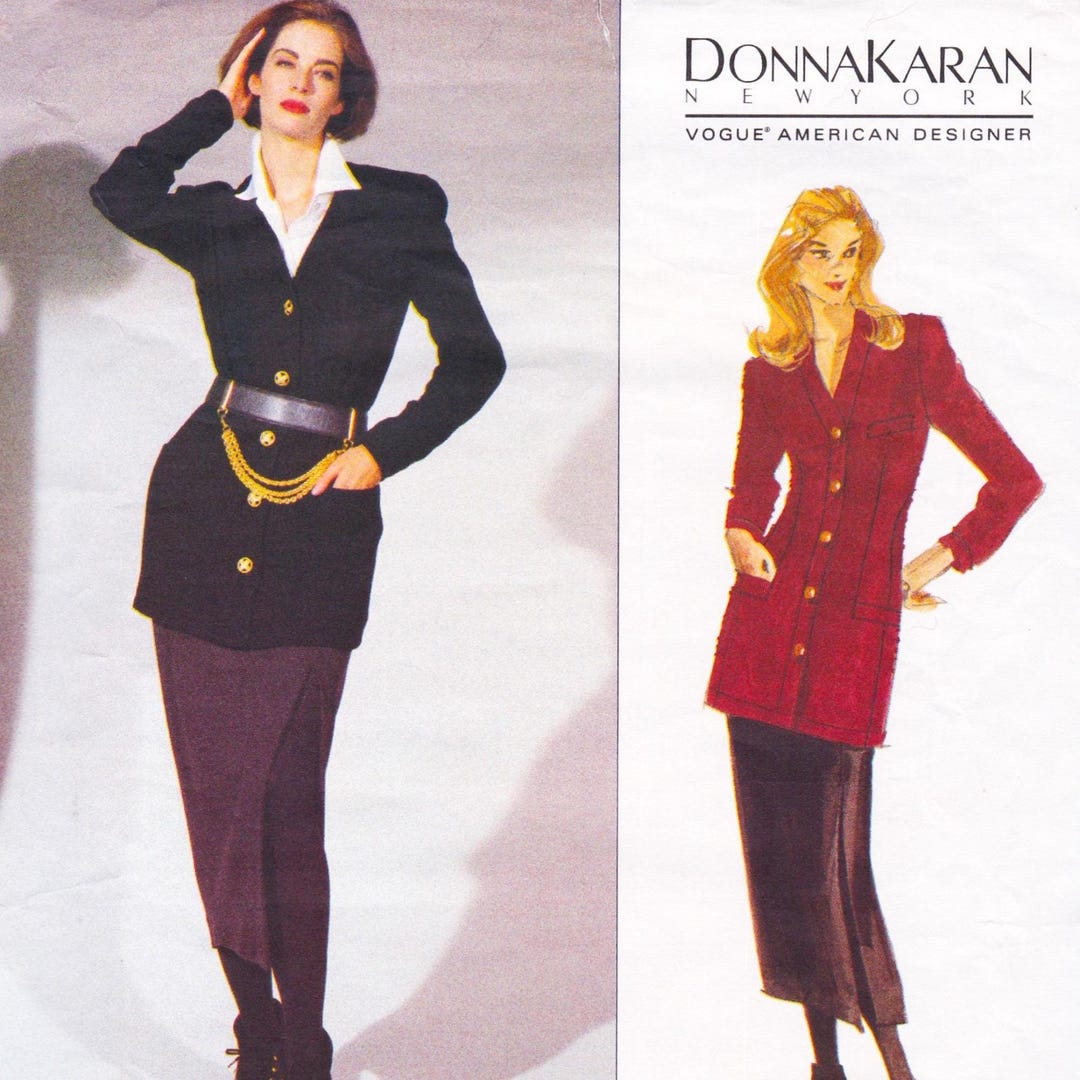 Vogue 1034 Vintage Donna Karan Sewing Pattern, Skirt & Jacket, Sizes 8 ...