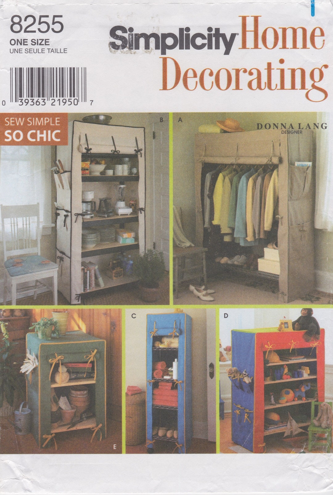 Simplicity 8255 Vintage Sewing Pattern Storage Unit Covers Home Decor ...