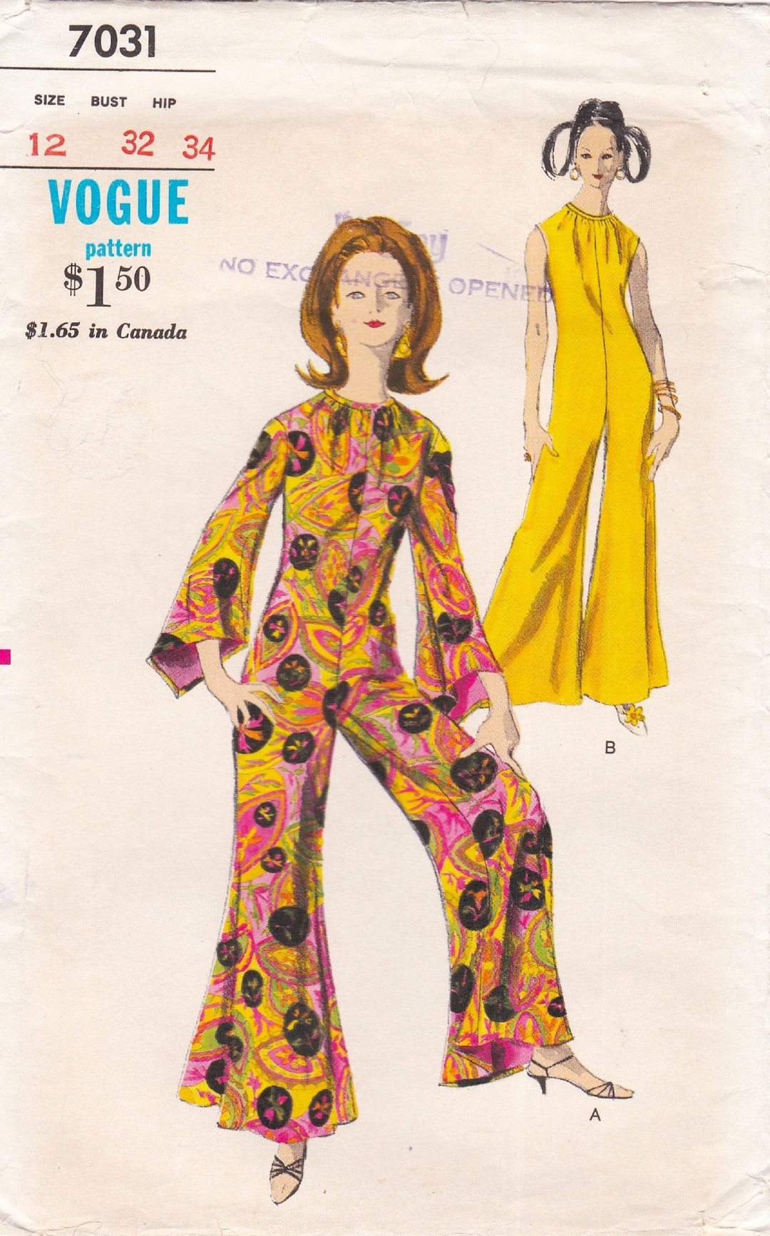 Vogue 7031 Vintage 1960s Sewing Pattern Jumpsuit Size 12 Bust 32 - Etsy